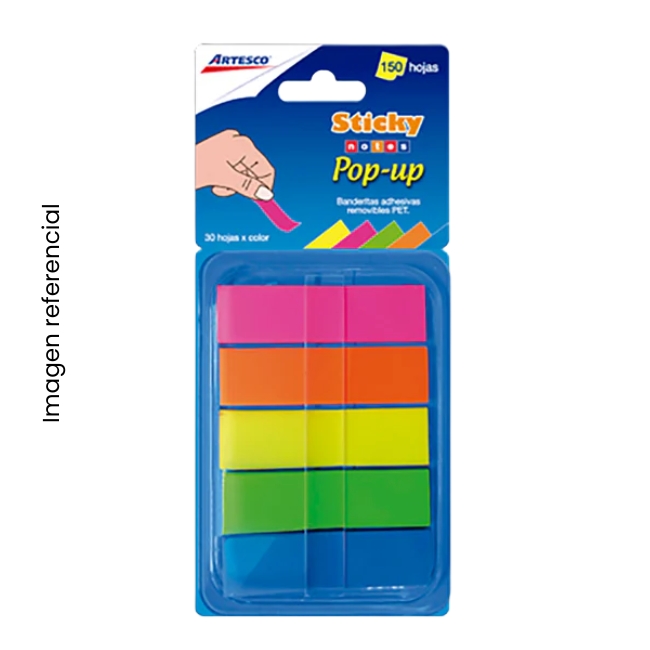 ARTESCO BANDERITAS POP UP NEON 30H 5 COLORES | Utilero Perú
